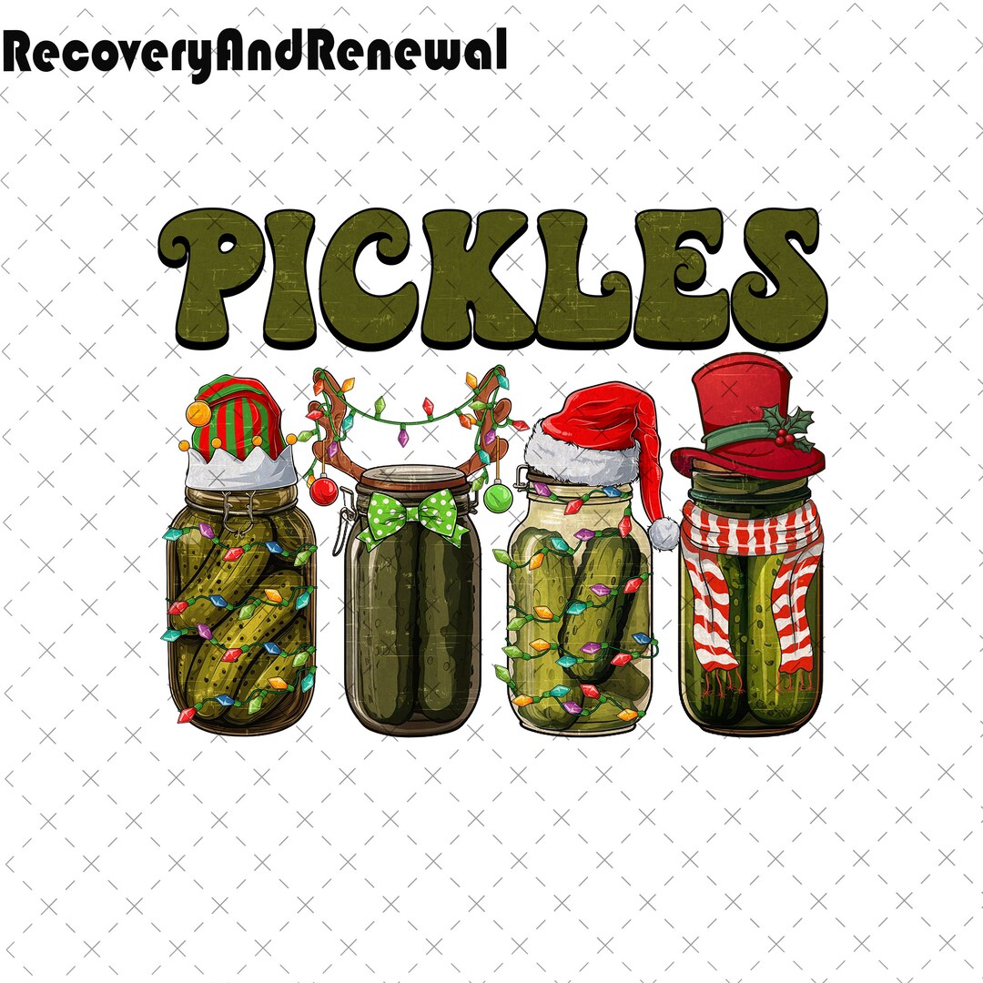 Pickle Christmas Png, Retro Canned Pickles Christmas Light Png ...
