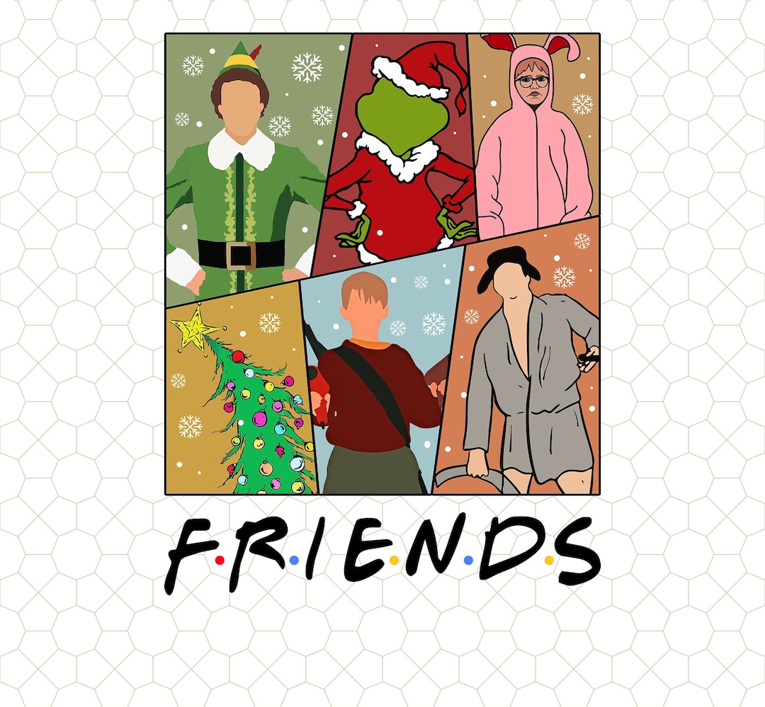 Merry Friendmas Png, Grinc Png, Retro Christmas Png, Christmas Movie ...