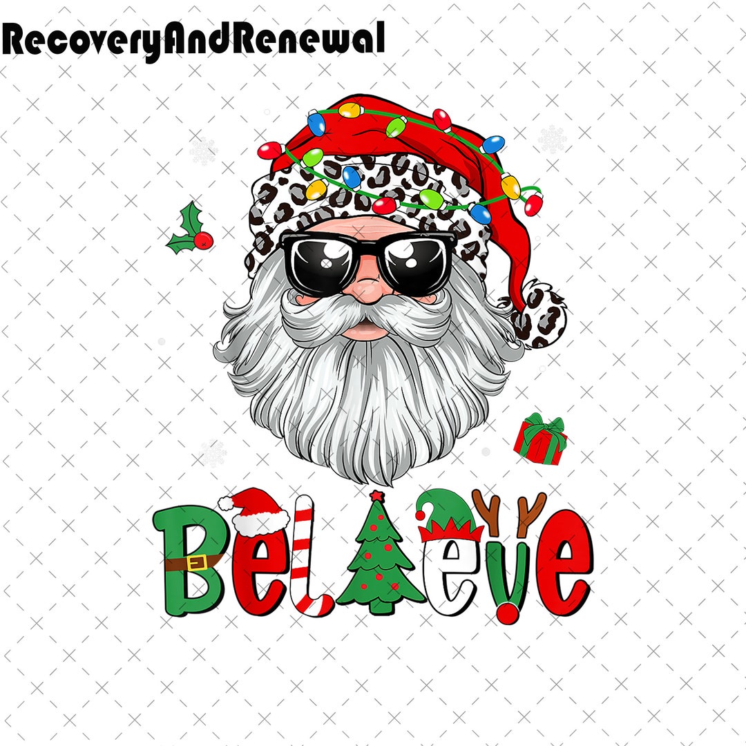 Santa Believe Png, Believe Santa Claus Png PNG, Retro Christmas Png ...