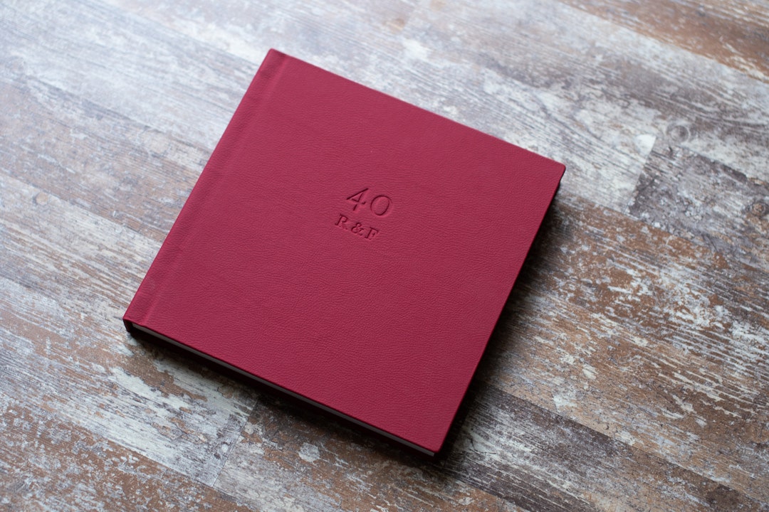 Red Leather Photo Album With Custom Blind Embossing (personalized) - Etsy