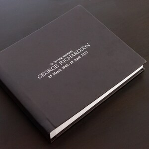 Funeral Guest Book | Memorial Guest Book in Black Leatherette ...