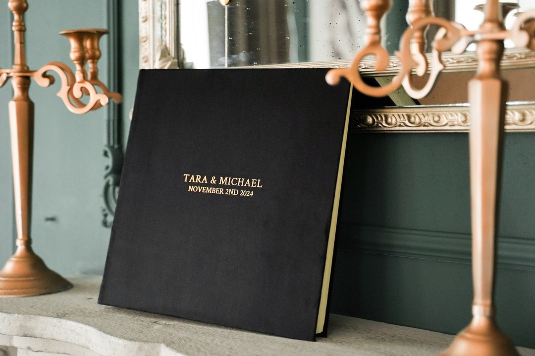 Black Velvet Photo Album, Large Traditional Photo Album With Glassine ...
