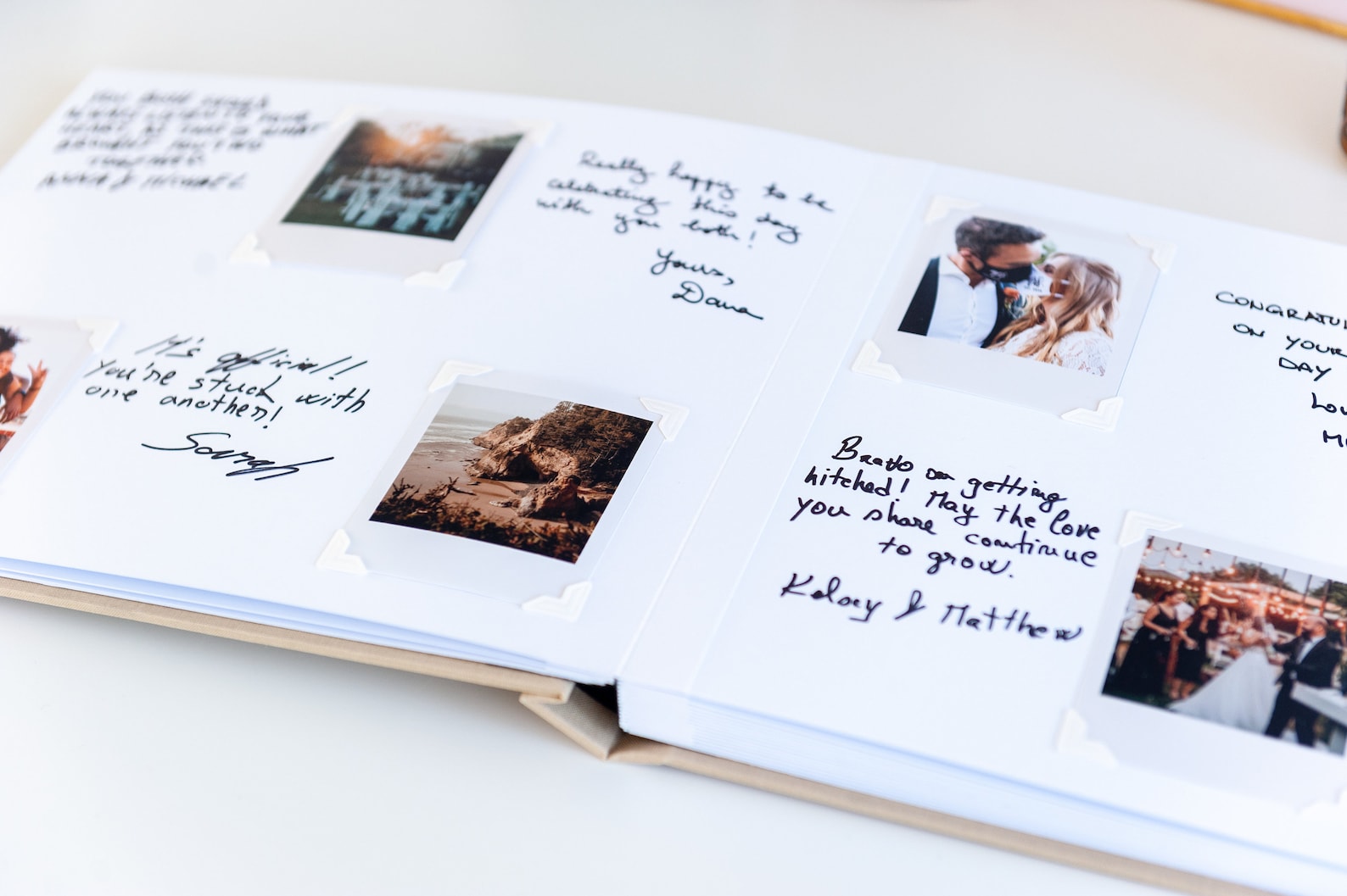Blue Wedding Guest Book and Album With Gold Lettering | Matisse Blue ...