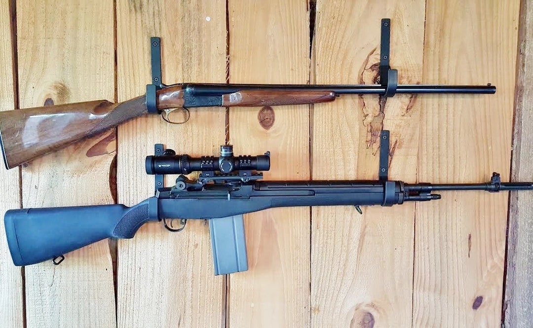 Rifle Shotgun Musket Muzzle Loader Wall Mount Hangers Hooks Gun Racks ...