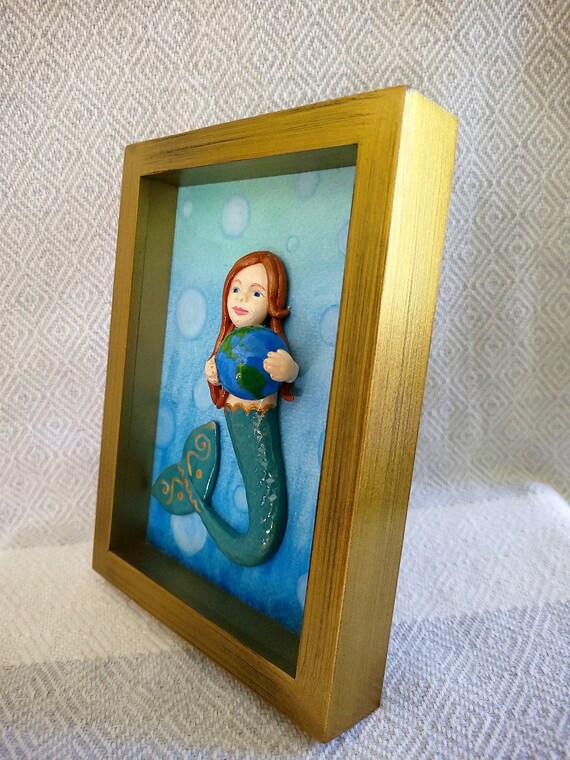 Polymer Clay Baby Mermaids Backgrounds Whimsical Mermaid Sculptures