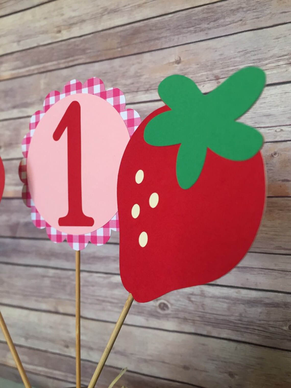Strawberry Centerpieces Strawberry Toppers Strawberry - Etsy