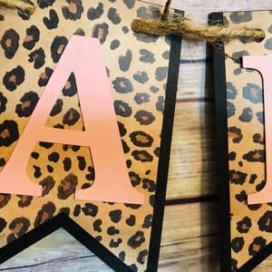 Leopard Banner, Pink Leopard Banner, Happy Birthday Banner, Leopard ...
