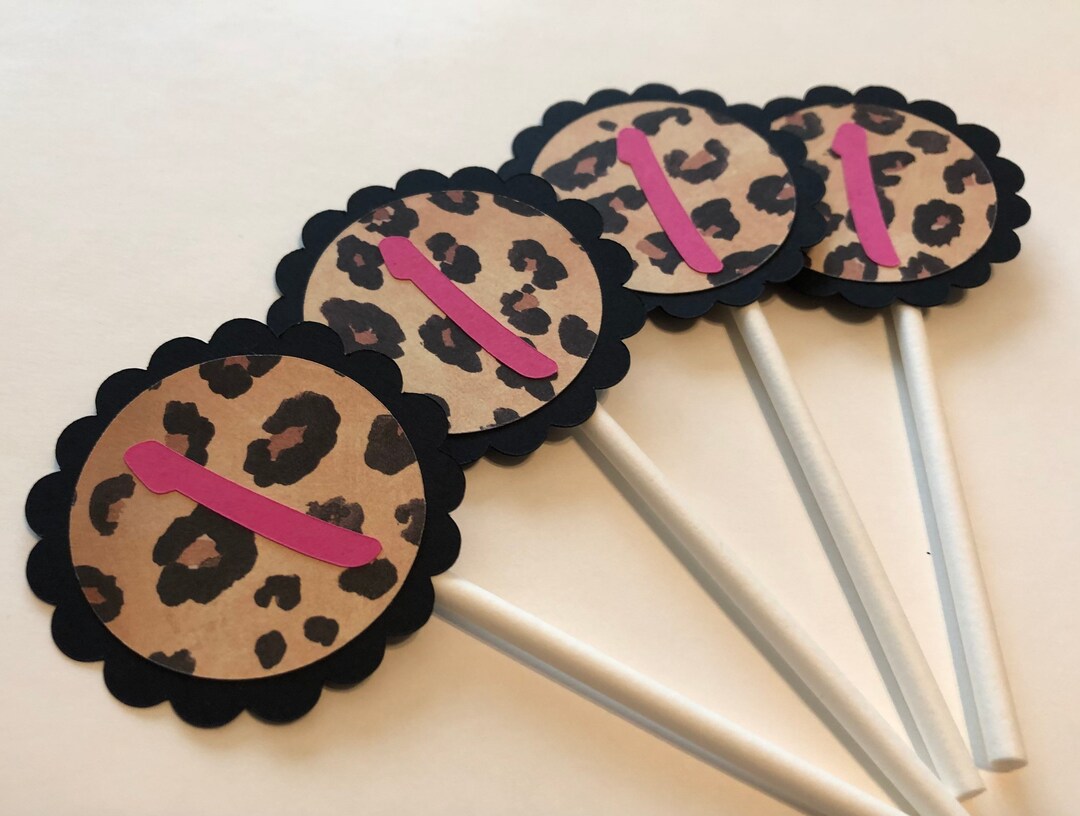 Leopard Cupcake Toppers, Leopard Toppers, Leopard Cake Toppers, Cheetah ...