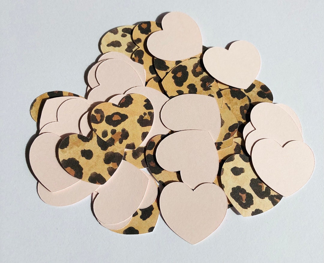 Leopard Heart Confetti, Leopard Confetti, Cheetah Confetti, Heart ...