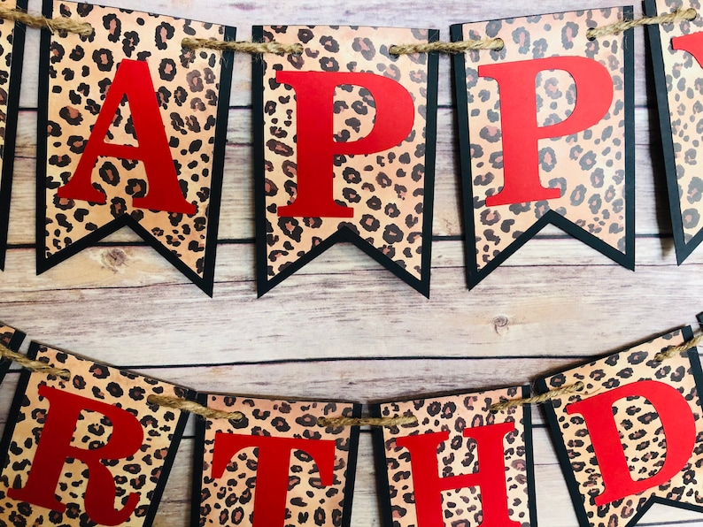 Leopard Banner Cheetah Banner Leopard Happy Birthday Banner - Etsy