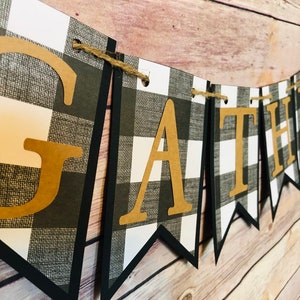 Buffalo Check Banner, Buffalo Plaid Banner, Gather Banner, Thanksgiving ...