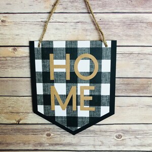 Buffalo Check Home Banner, Buffalo Check Pennant, Home Banner, Home ...