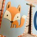 Gingham Fox Banner, Fox Banner, Fox High Chair Banner, Woodland Banner ...