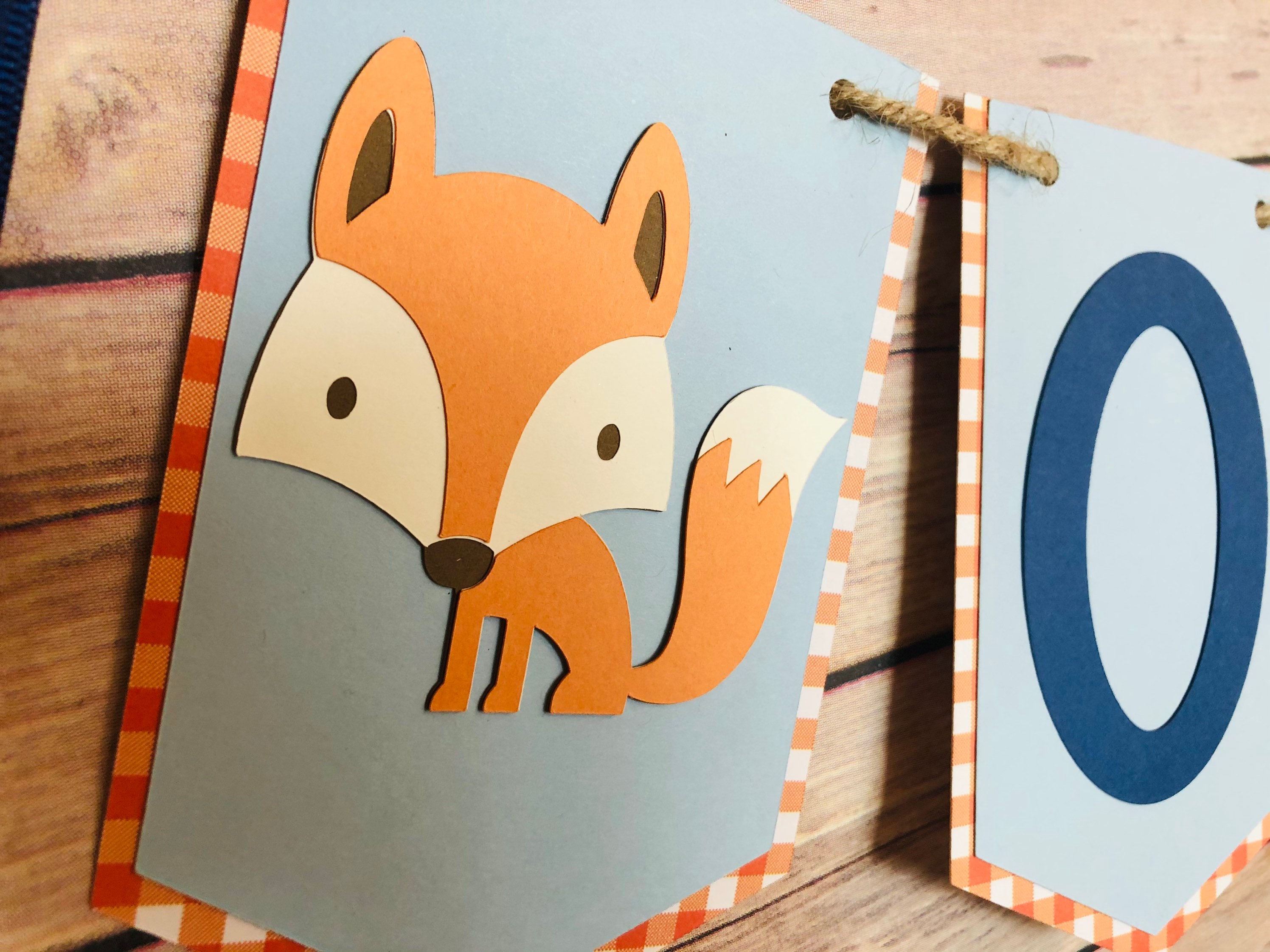 Gingham Fox Banner Fox Banner Fox High Chair Banner | Etsy