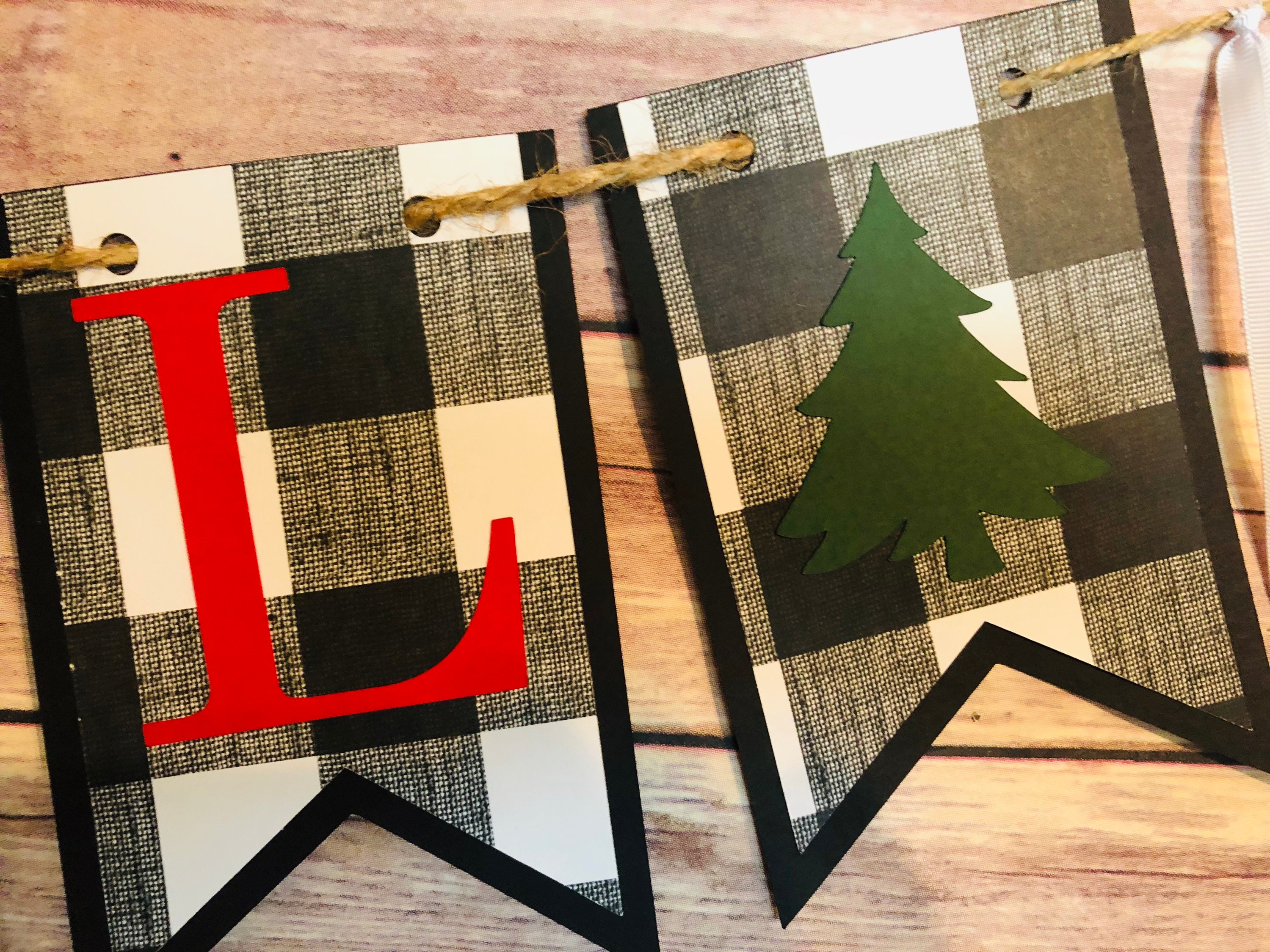Buffalo Check Noel banner Noel banner Christmas banner | Etsy
