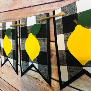 Buffalo Check Lemon Banner, Buffalo Check Banner, Lemon Banner, Lemon ...