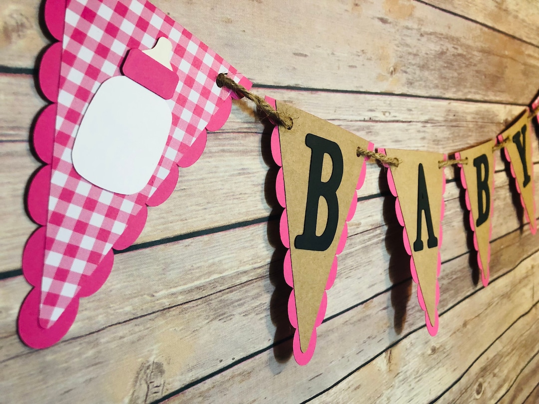 Baby Banner, Gingham Baby Banner, Baby Q Banner, Baby Q Party, Baby Q ...