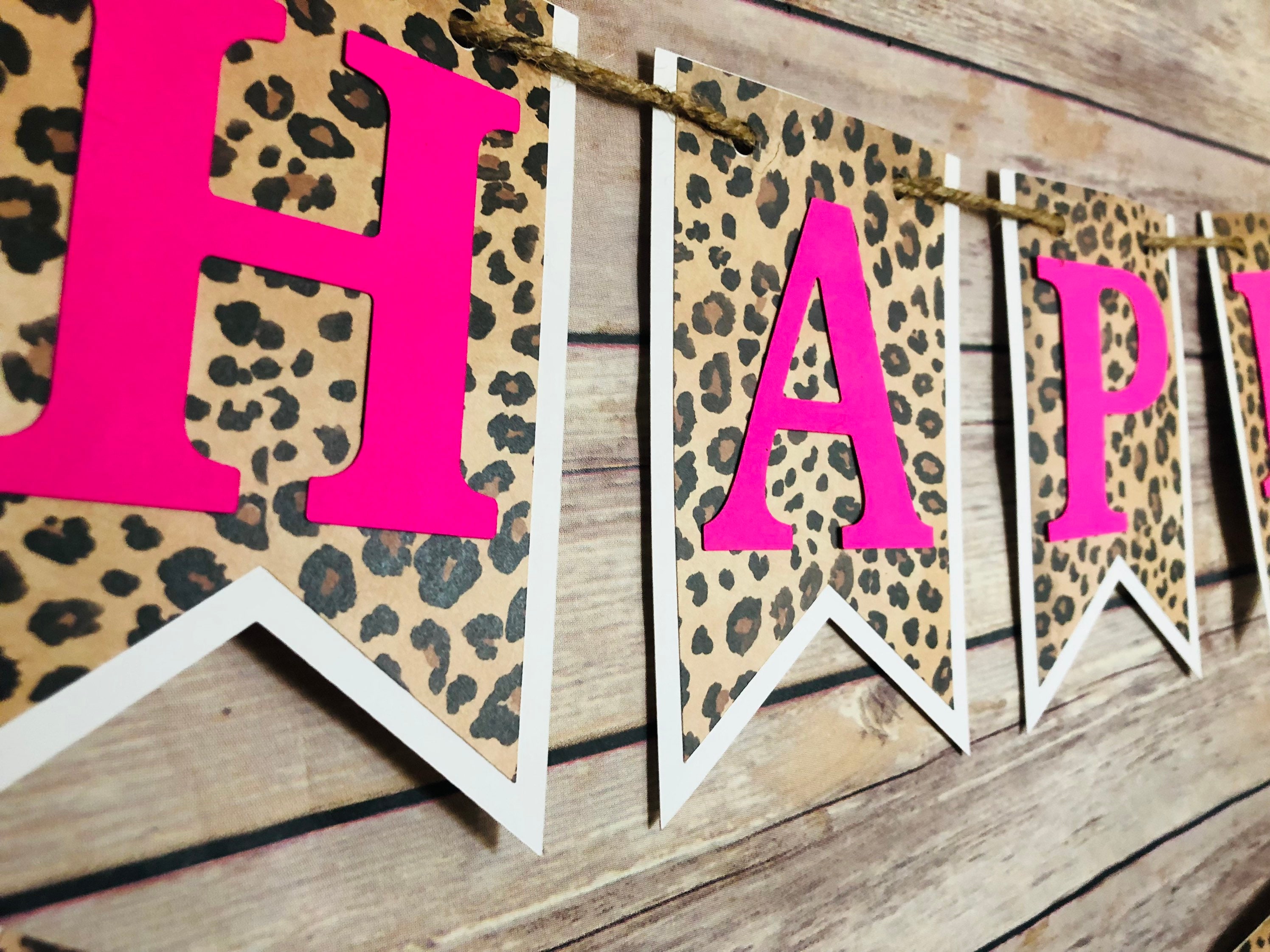 Leopard Birthday Banner Leopard Banner Leopard Party - Etsy