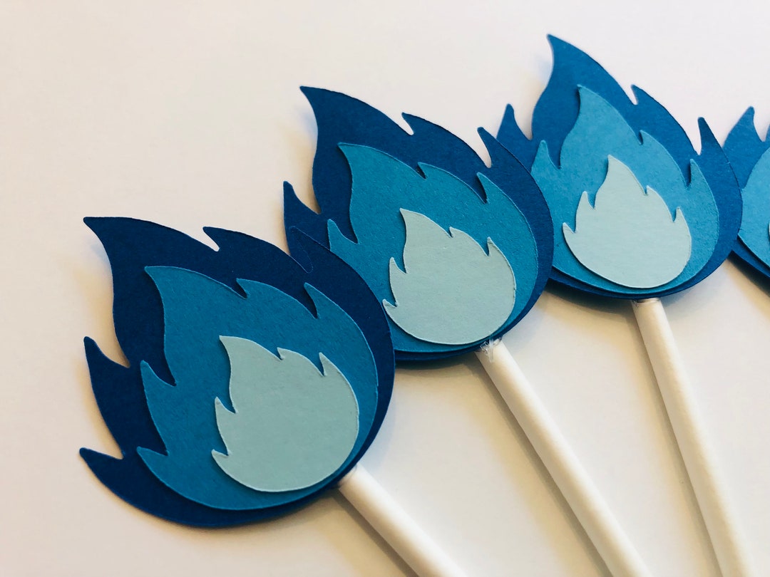 Blue Flame Toppers, Blue Flame Cupcake Toppers, Flame Toppers, Fire ...