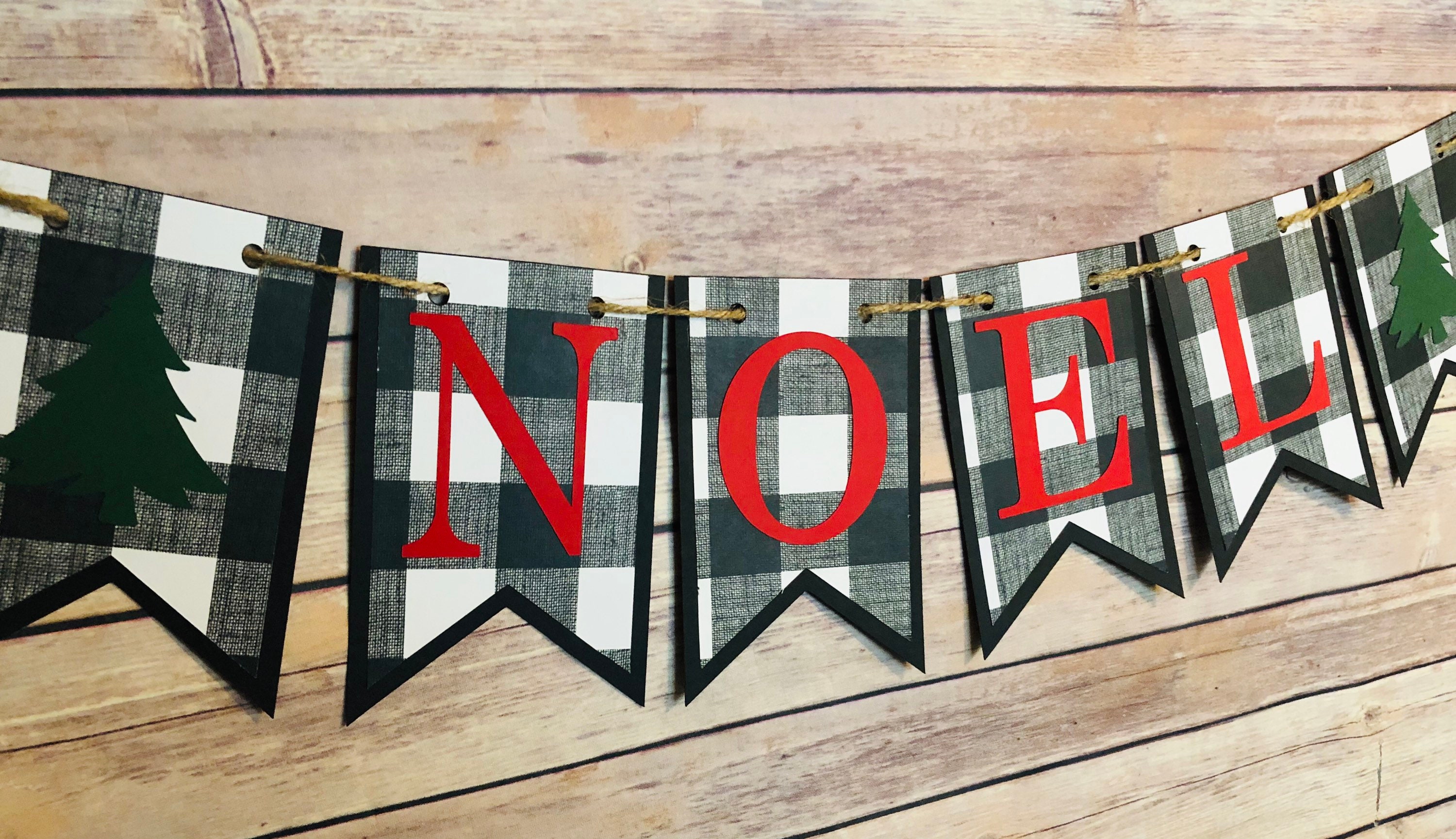 Buffalo Check Noel Banner Noel Banner Christmas Banner | Etsy