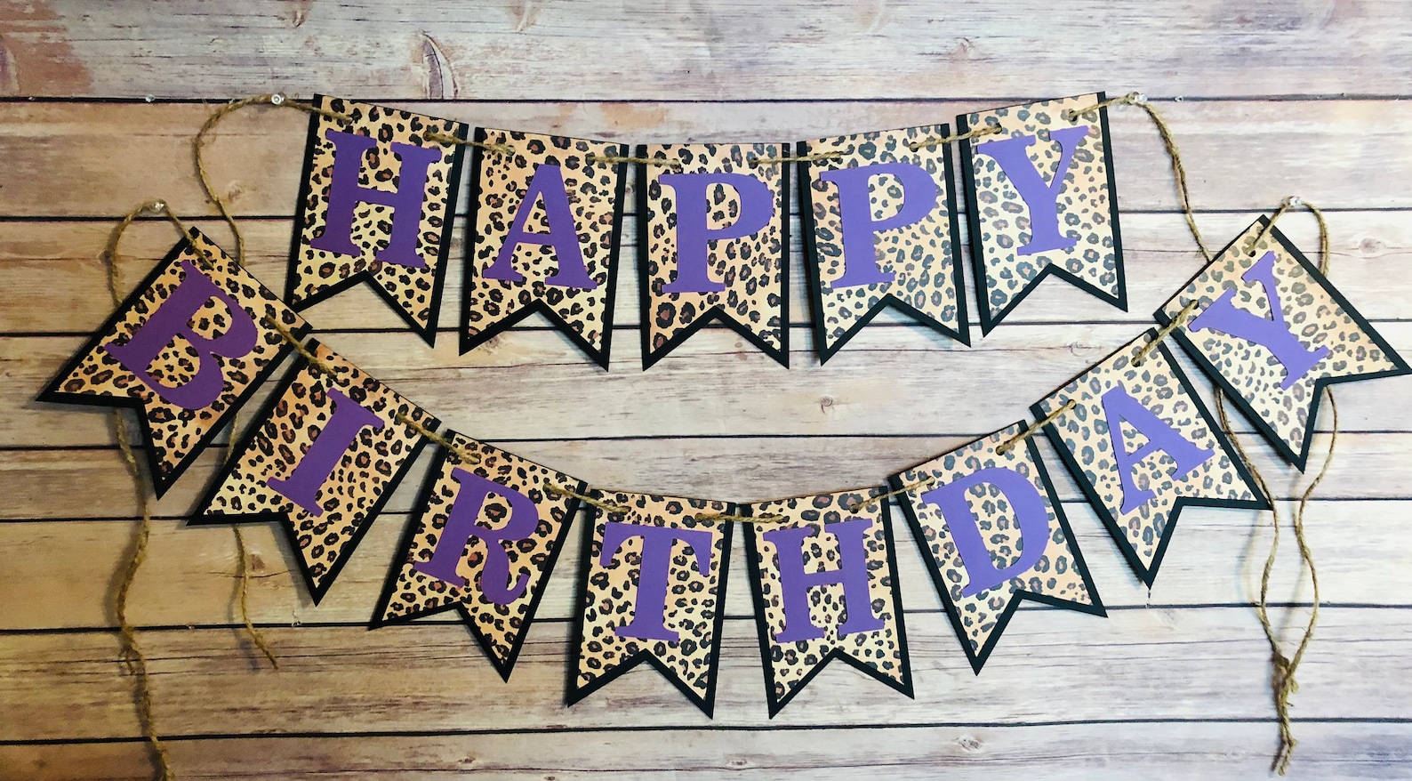 Leopard Happy Birthday Banner, Leopard Birthday Banner, Leopard Banner ...
