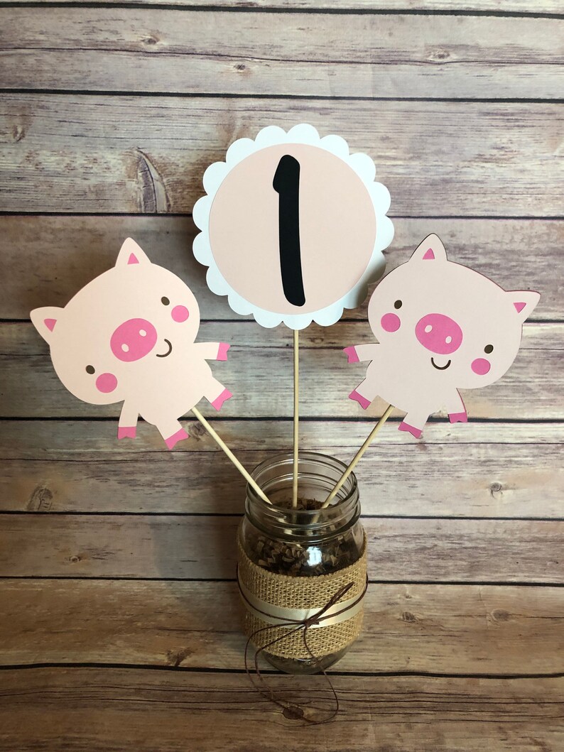 Pig Centerpiece Sticks Pig Centerpieces Pig Toppers - Etsy