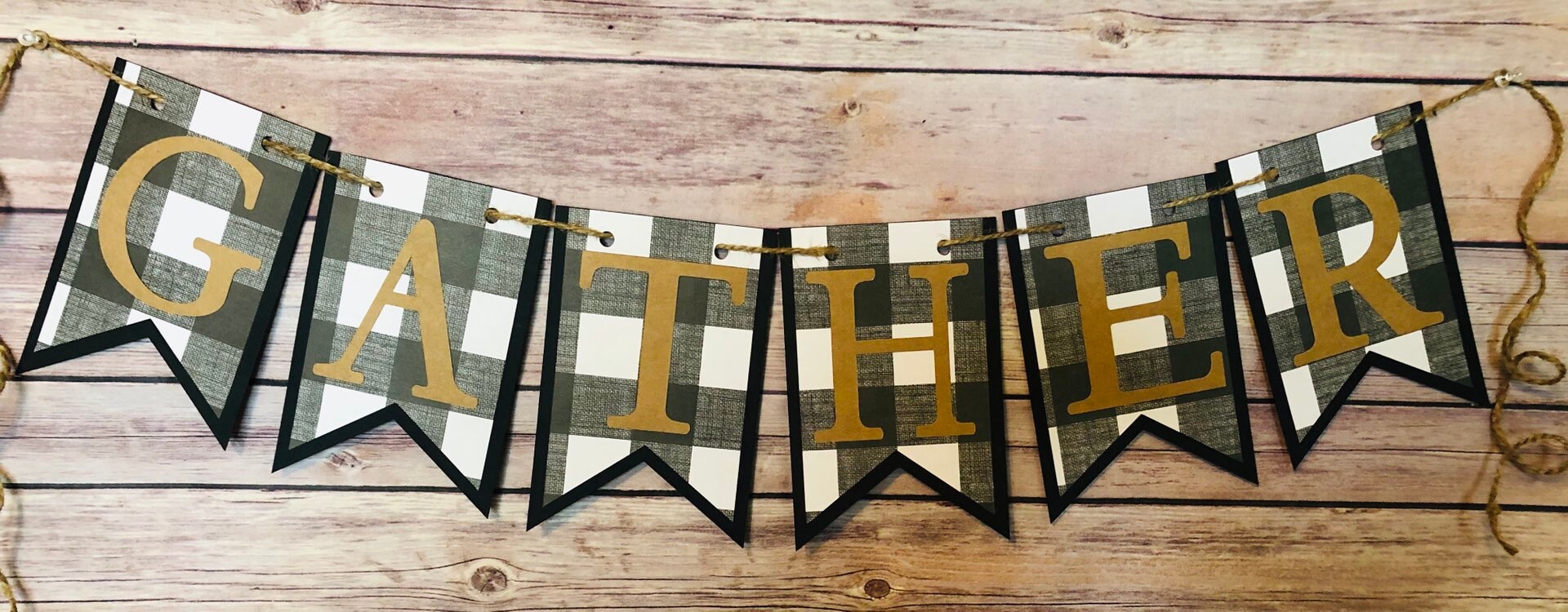 Buffalo Check Banner Buffalo Plaid Banner Gather Banner - Etsy
