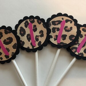 Leopard Cupcake Toppers, Leopard Toppers, Leopard Cake Toppers, Cheetah ...