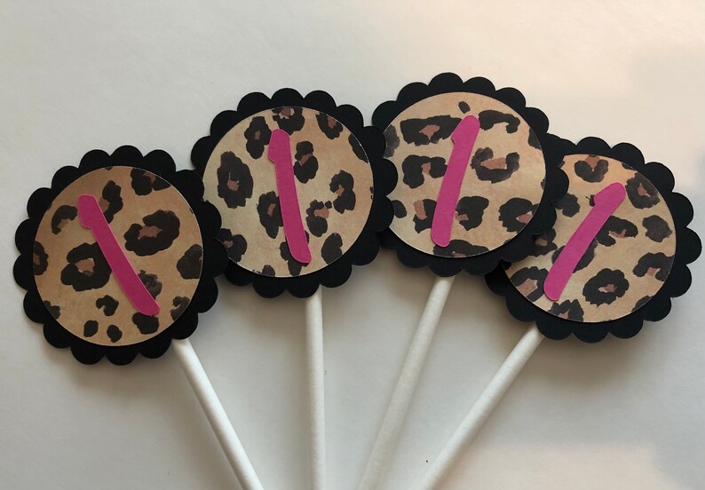 Leopard Cupcake Toppers, Leopard Toppers, Leopard Cake Toppers, Cheetah ...