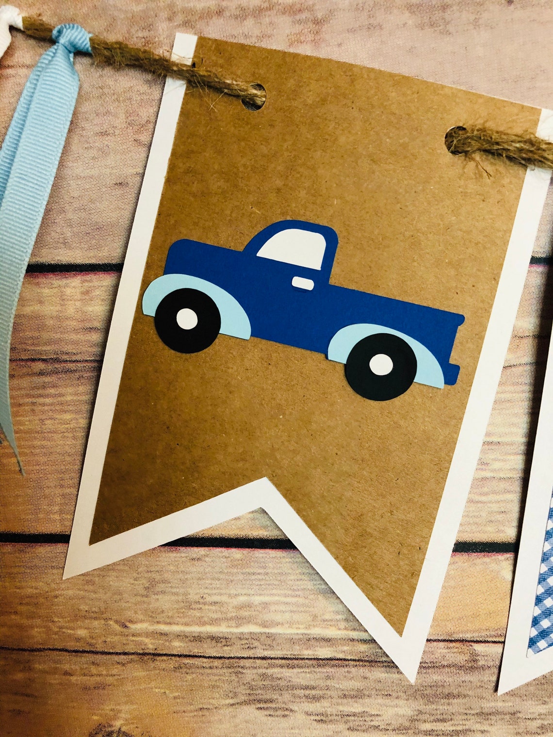 Blue truck banner truck banner blue truck birthday banner | Etsy