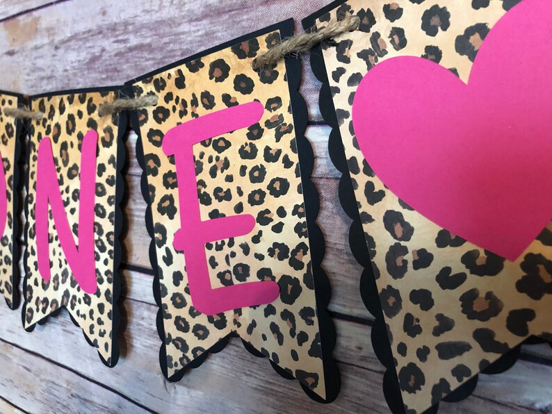 Leopard heart banner pink leopard banner leopard banner | Etsy