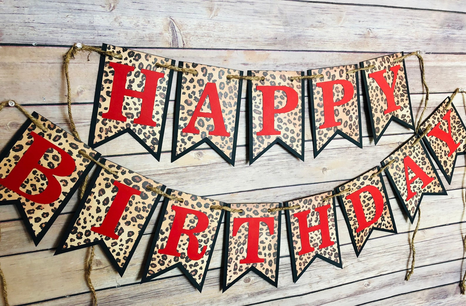 Leopard Banner, Cheetah Banner, Leopard Happy Birthday Banner, Happy ...