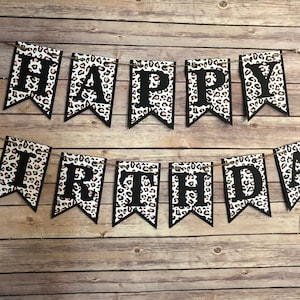 Pink Leopard Birthday Banner, Leopard Banner, Cheetah Banner, Pink ...