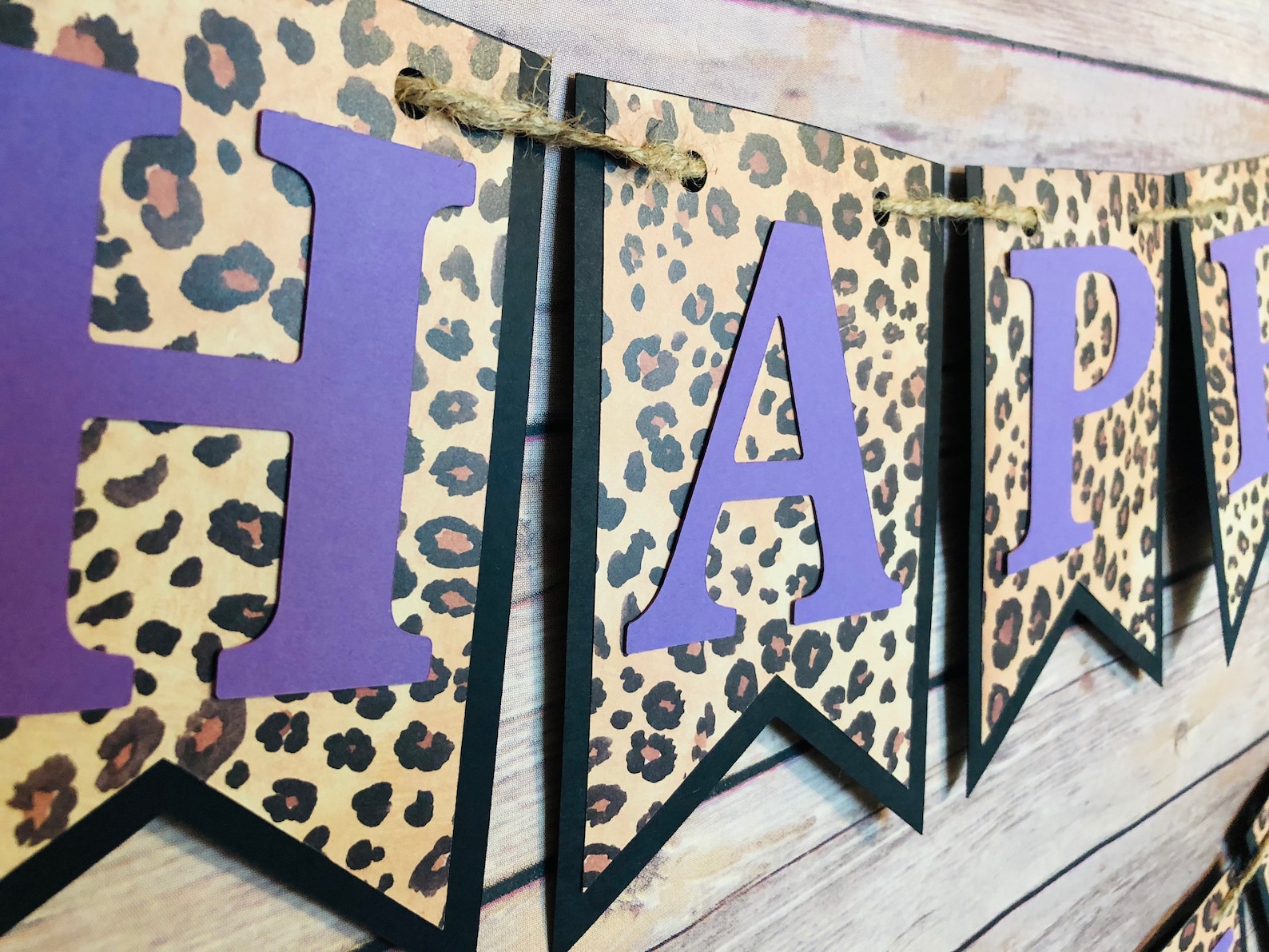 Leopard Happy Birthday Banner Leopard Birthday Banner | Etsy