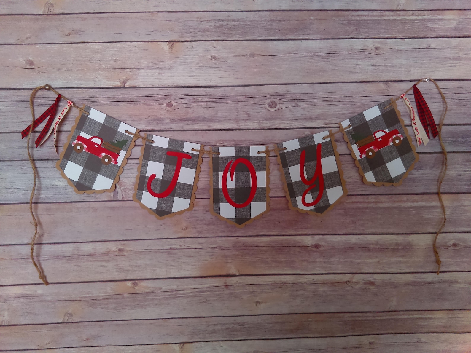 Buffalo Check Joy Banner Buffalo Check Banner Joy Banner - Etsy