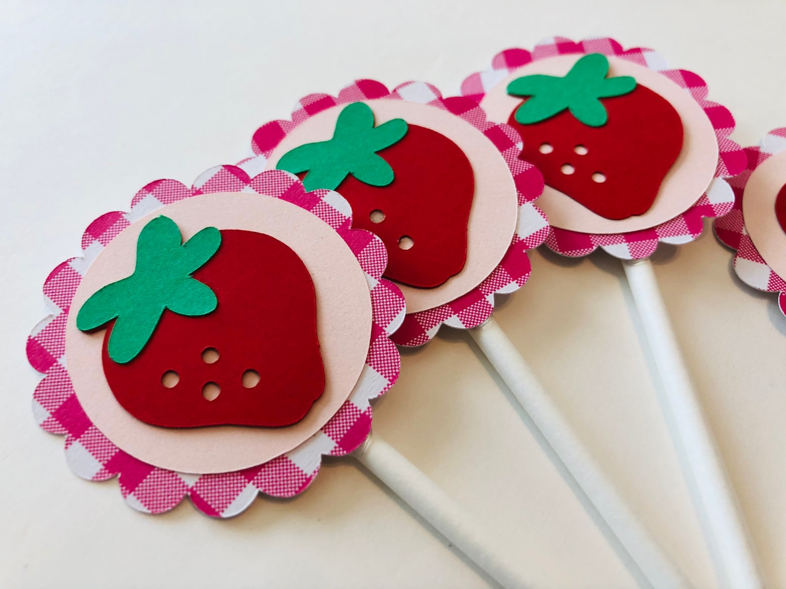 Strawberry Cupcake Toppers, Strawberry Shortcake Toppers, Strawberry ...