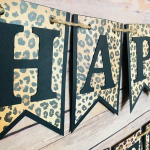 Leopard Happy Birthday Banner, Leopard Birthday Banner, Leopard Banner ...