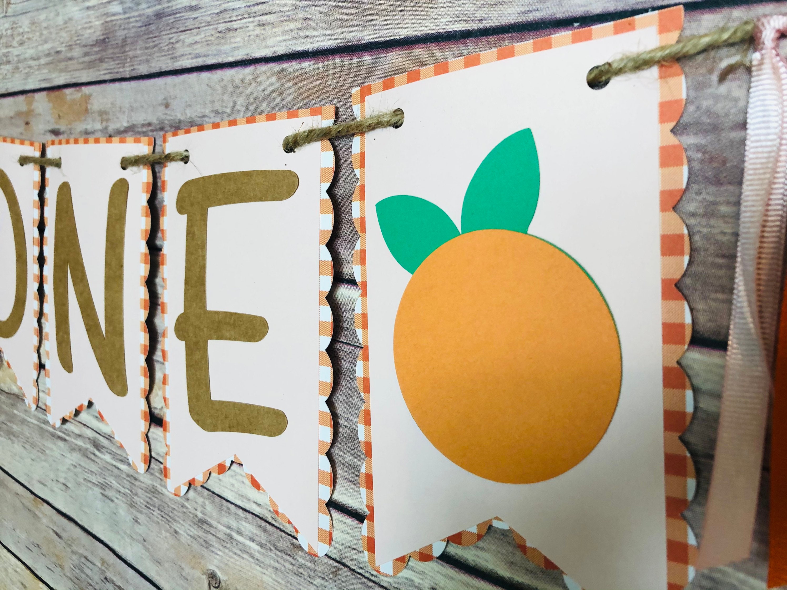 Gingham orange banner orange banner gingham banner cutie | Etsy