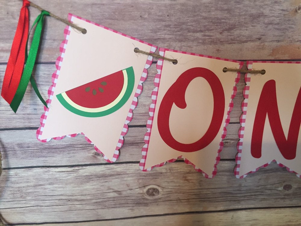 Watermelon Banner Watermelon One Banner Fruit Banner - Etsy