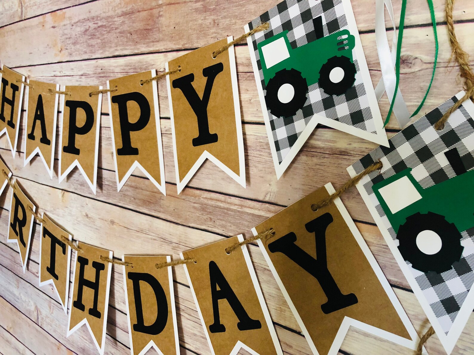 Buffalo Check Tractor Banner, Tractor Banner, Gingham Tractor Banner ...