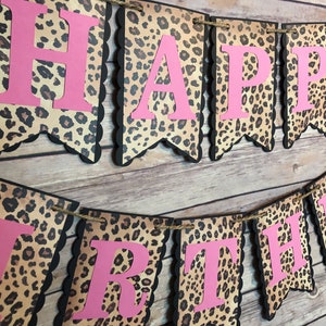 Leopard Happy Birthday Banner, Leopard Banner, Birthday Banner, Cheetah ...