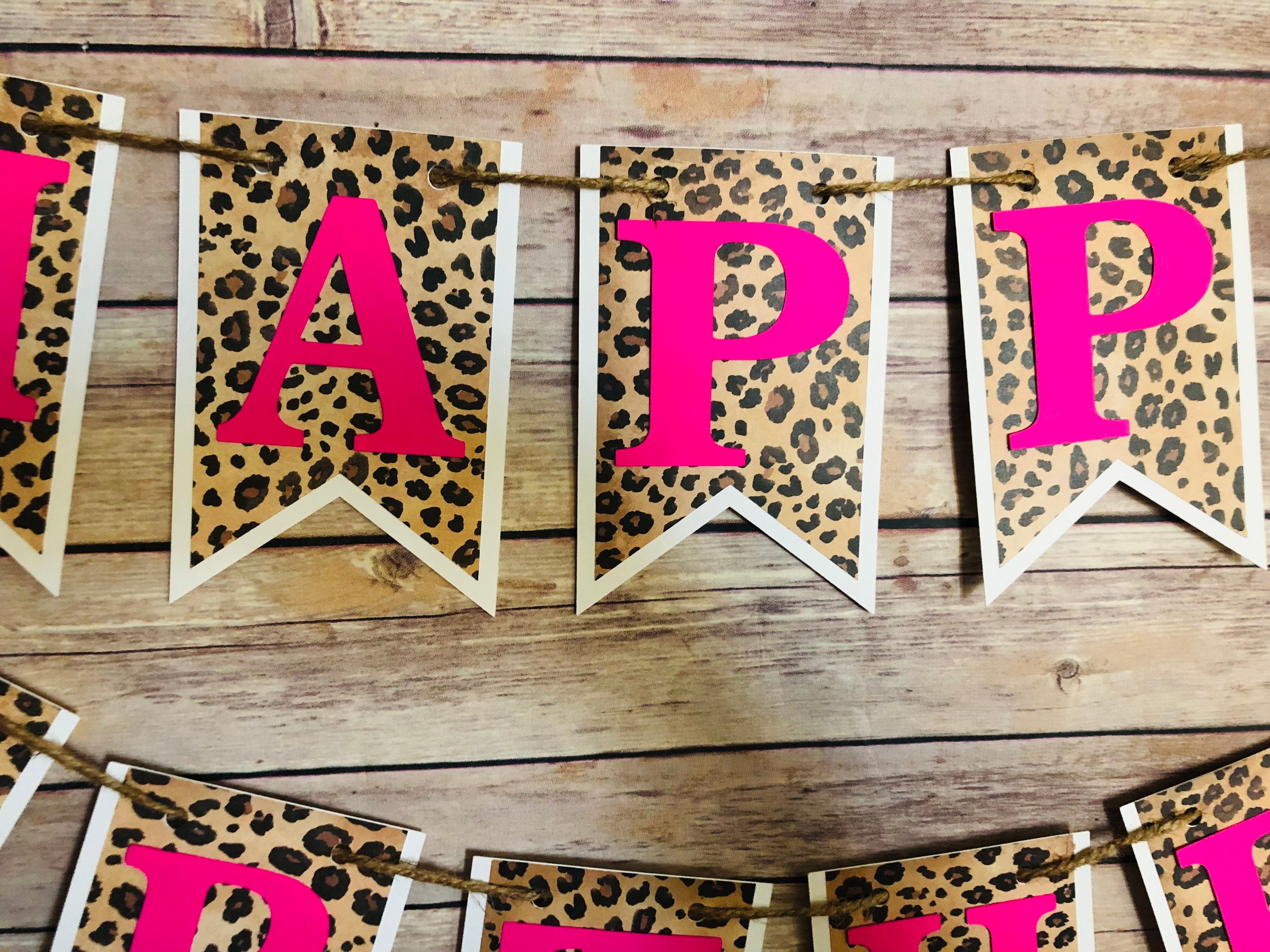Leopard Birthday Banner Leopard Banner Leopard Party - Etsy