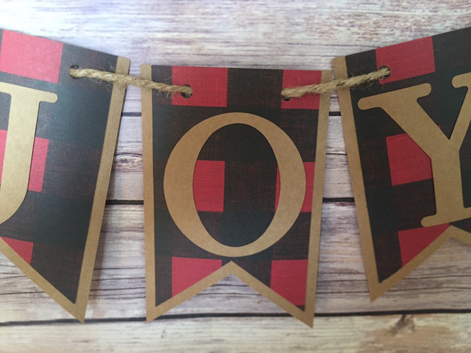 Buffalo Check Joy Banner Buffalo Plaid Joy Banner Joy - Etsy