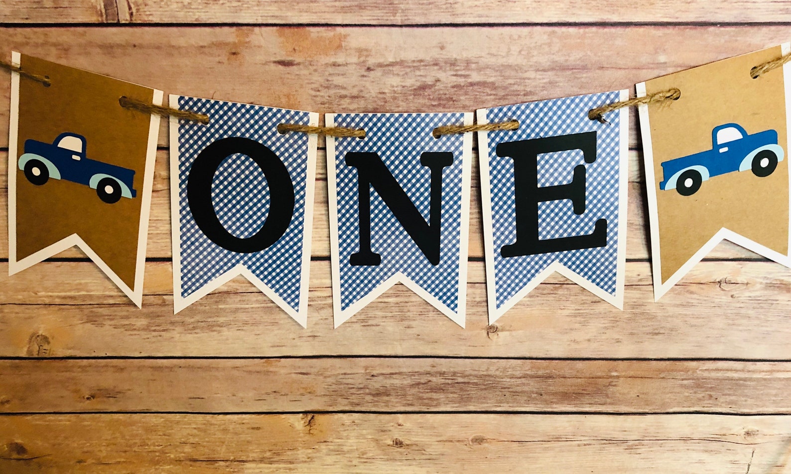 Blue truck banner truck banner blue truck birthday banner | Etsy