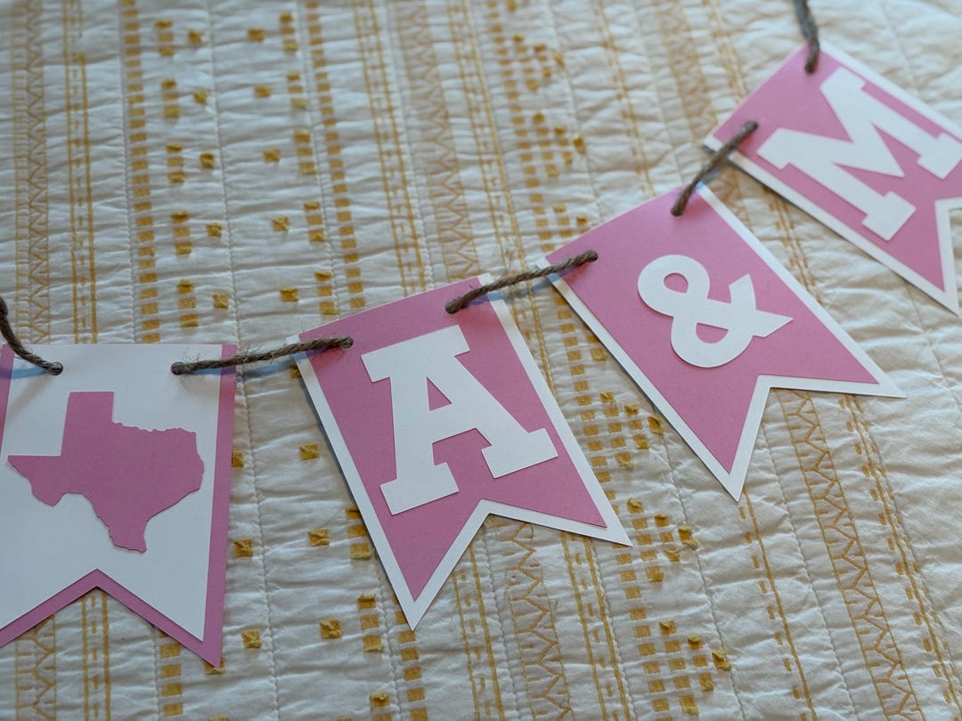 Pink Aandm Banner, A&m Banner, Aggie Banner, Texas Banner, Grad Banner ...