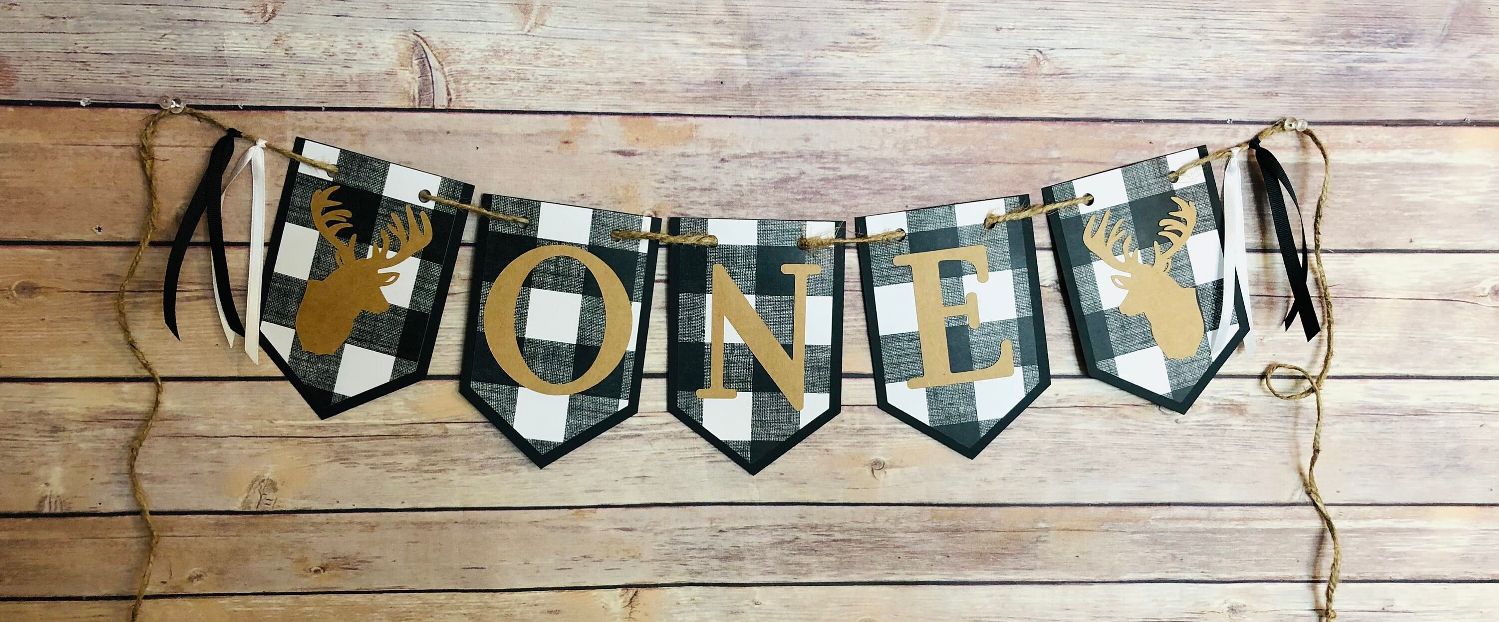 Buffalo Check Deer Banner, Buffalo Check Banner, Buffalo Plaid Banner ...