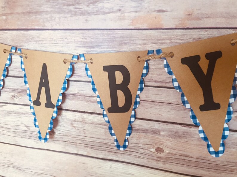 Gingham baby banner baby banner baby q banner bbq banner | Etsy