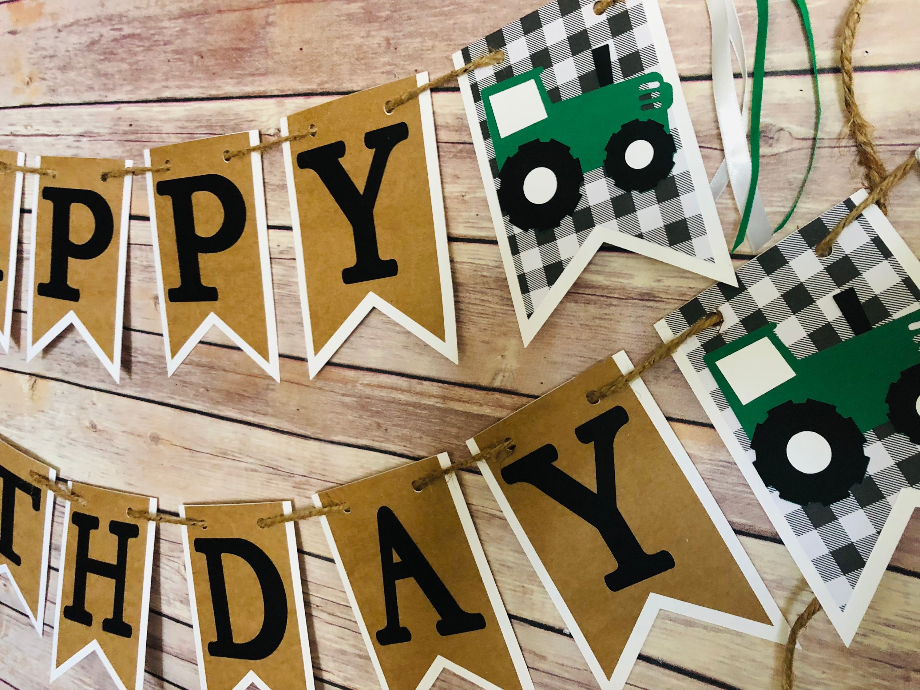 Buffalo Check Tractor Banner, Tractor Banner, Gingham Tractor Banner ...