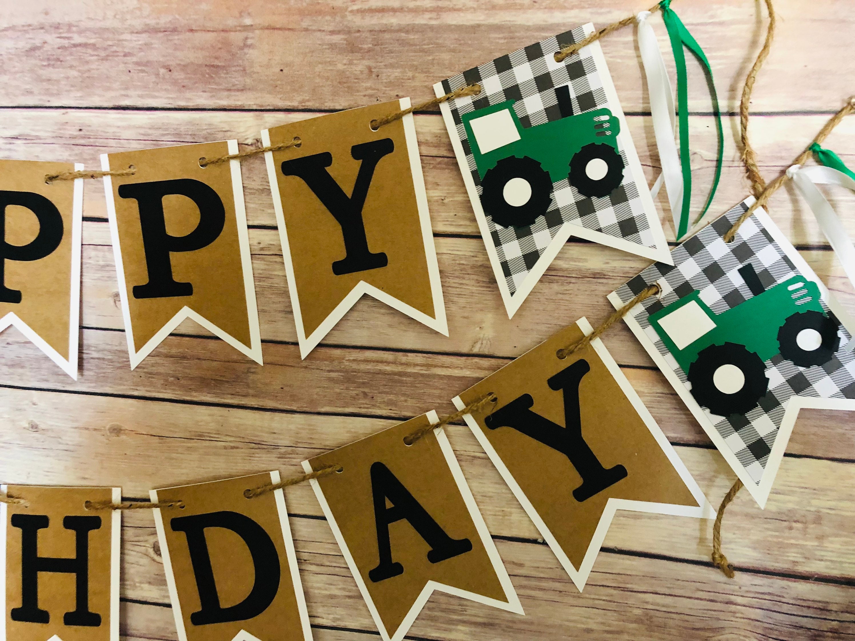 Buffalo Check Tractor Banner, Tractor Banner, Gingham Tractor Banner ...