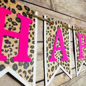 Leopard Birthday Banner, Leopard Banner, Leopard Party, Leopard ...